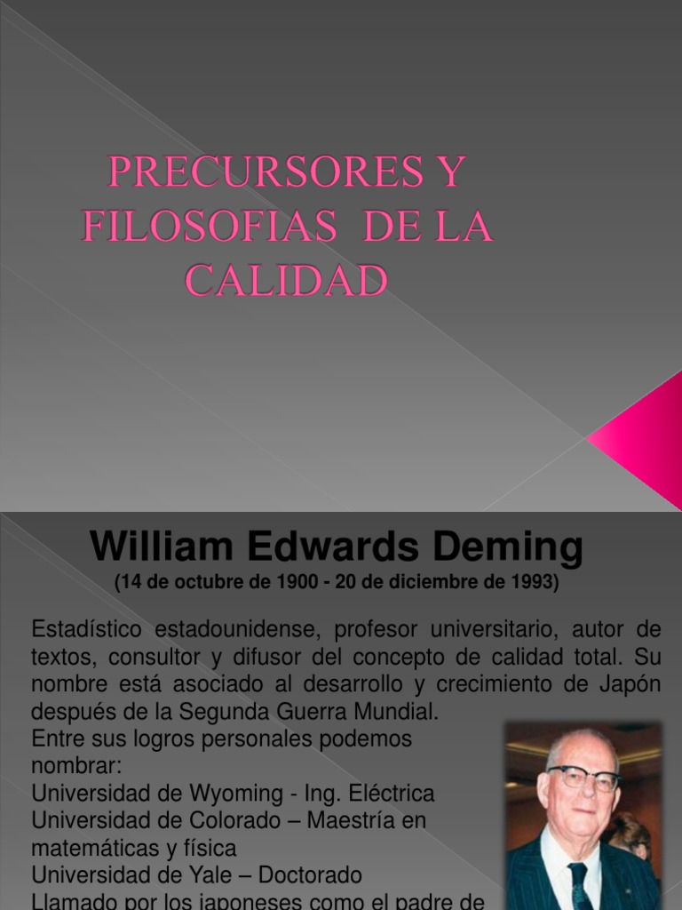 Precursores y Filosofias de La Calidad | PDF | Calidad (comercial) | Calidad