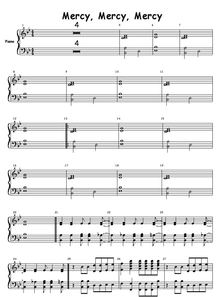 Mercy Mercy Mercy Piano Partitura | PDF