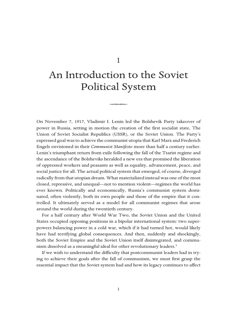 Overview of the Soviet Political System | PDF | Communist Party Of The ...