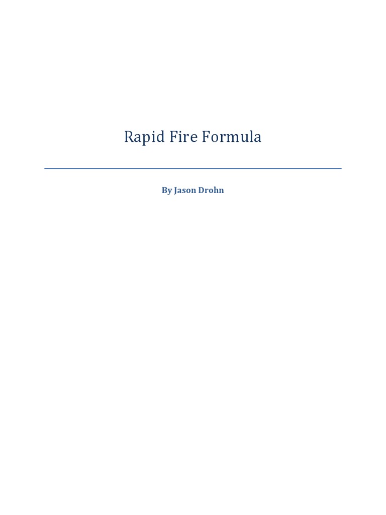 Rapid Fire Formula | PDF