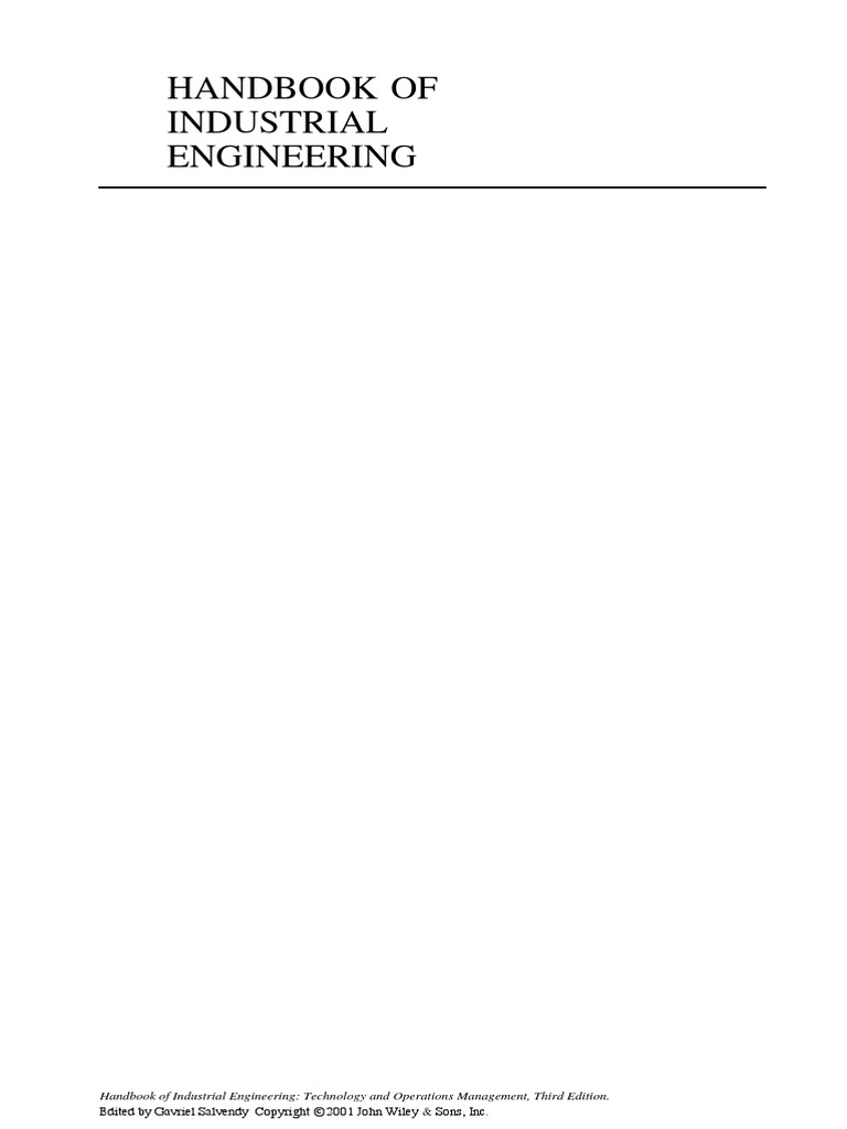 Handbook of Industrial Engineering - Technology and Operations ...