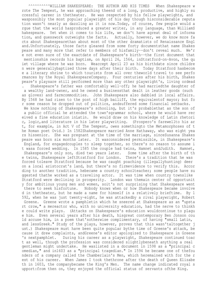 Cliff's Notes - Shakespeare - The Tempest | PDF | The Tempest | William ...