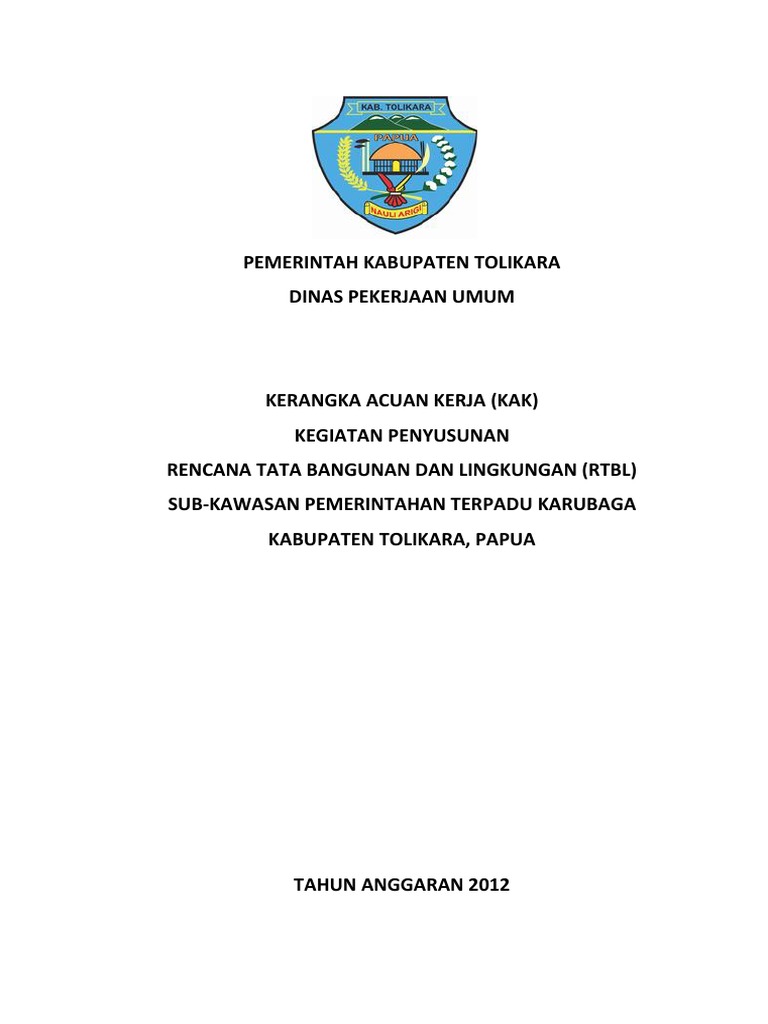 RTBL Kawasan Pemerintahan Karubaga | PDF