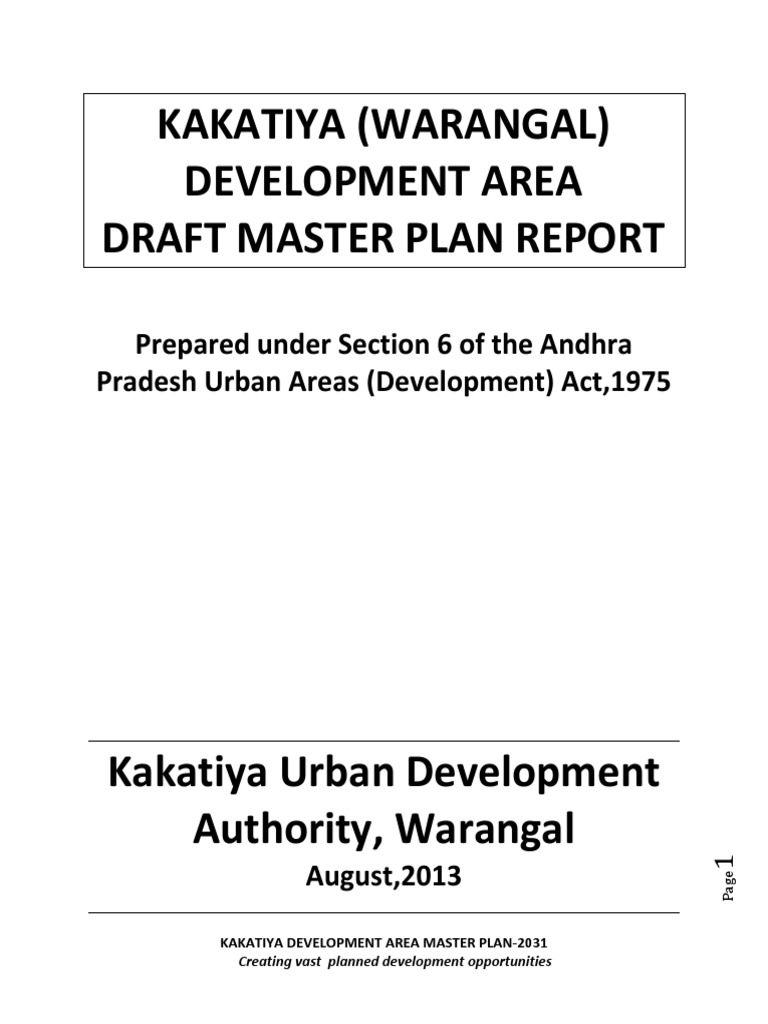 Kakatiya Development Area Master Plan 2031 | PDF | Economic Development ...