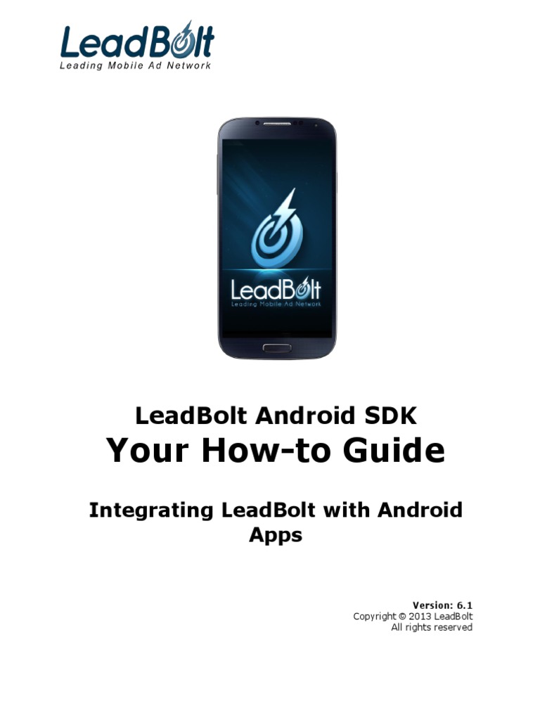 LeadBolt SDK Guide | PDF | Software Development Kit | Mobile App