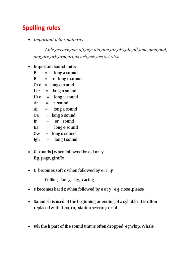 Spelling Rules | PDF | Consonant | Syllable