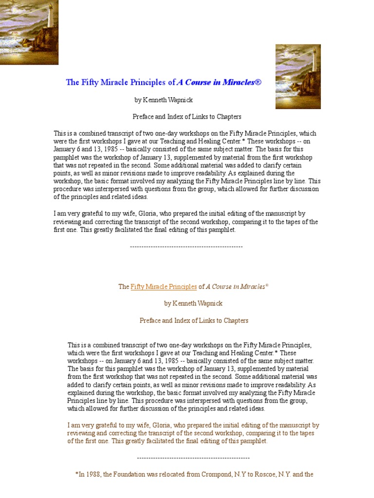 The Fifty Miracle Principles of A Course in Miracles | PDF ...