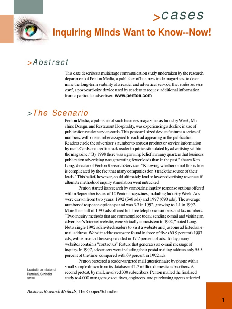 Inquiring Minds Want To Know Now | PDF | Survey Methodology | Mail