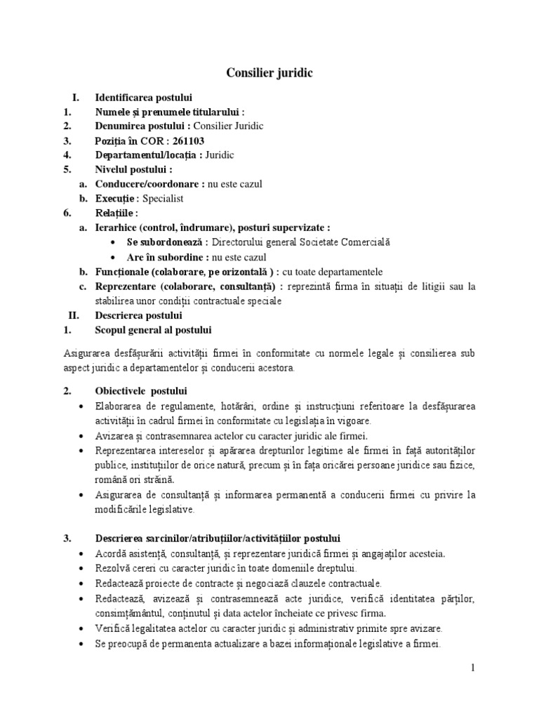 Consilier Juridic | PDF