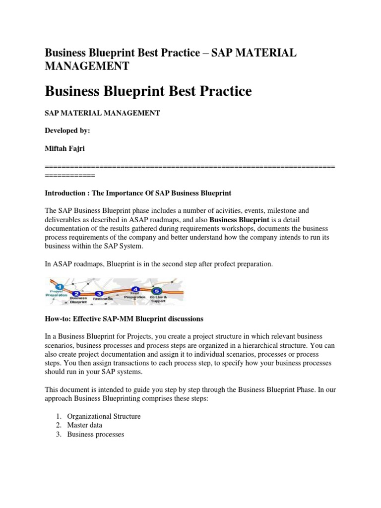 SAP MM Business Blueprint Best Practices | PDF