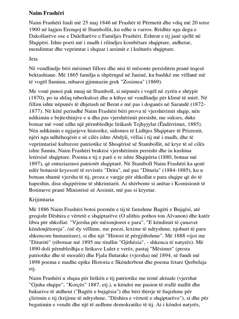 Naim Frashëri | PDF