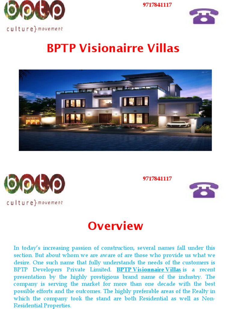 BPTP Visionairre Villas | PDF | Business
