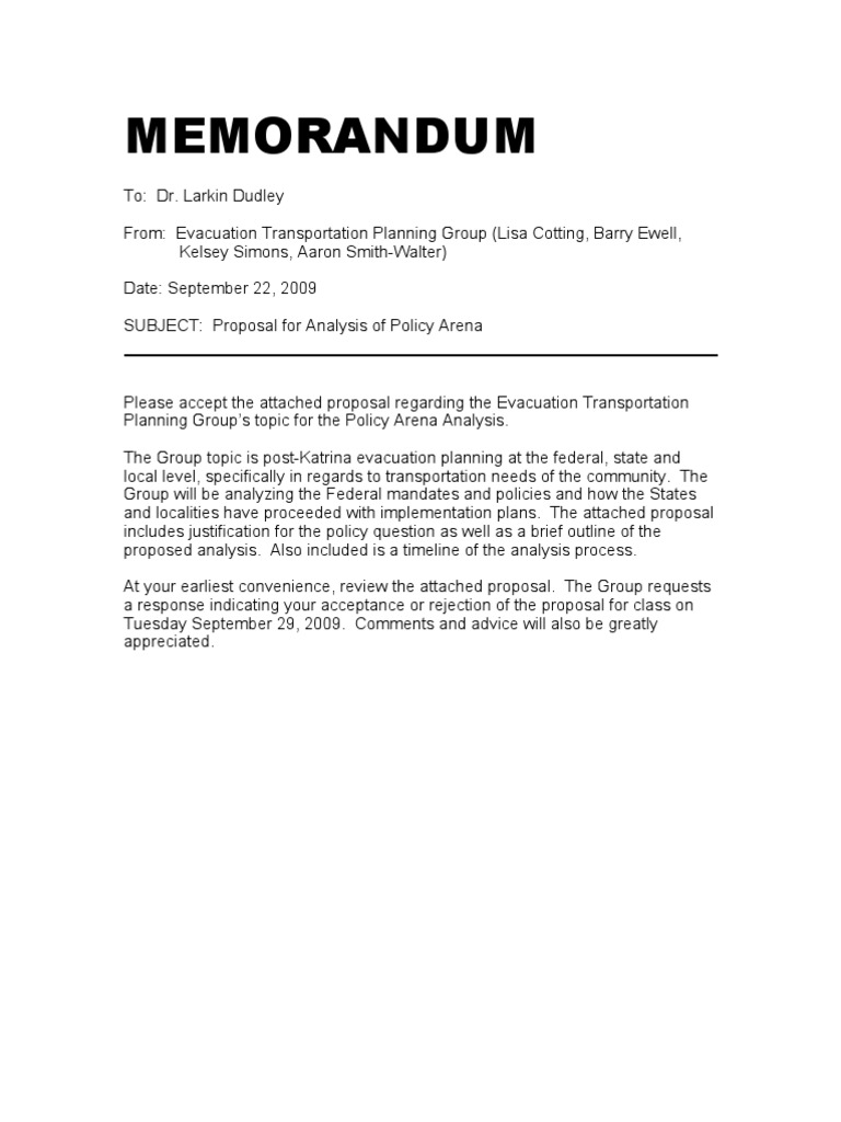 Integration Memo 9-22-09 | PDF | Emergency Evacuation | Disaster And ...