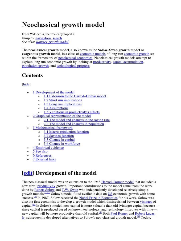 Neoclassical Growth Model | PDF | Economic Growth | Macroeconomics
