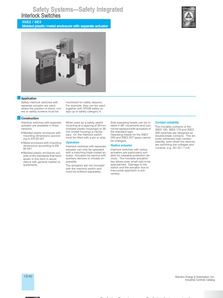 Interlock Switches | PDF | Switch | Fuse (Electrical)
