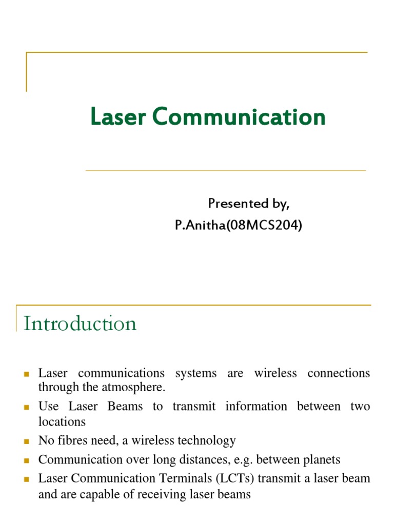 Laser Communication Systems Overview | PDF | Laser | Communications System