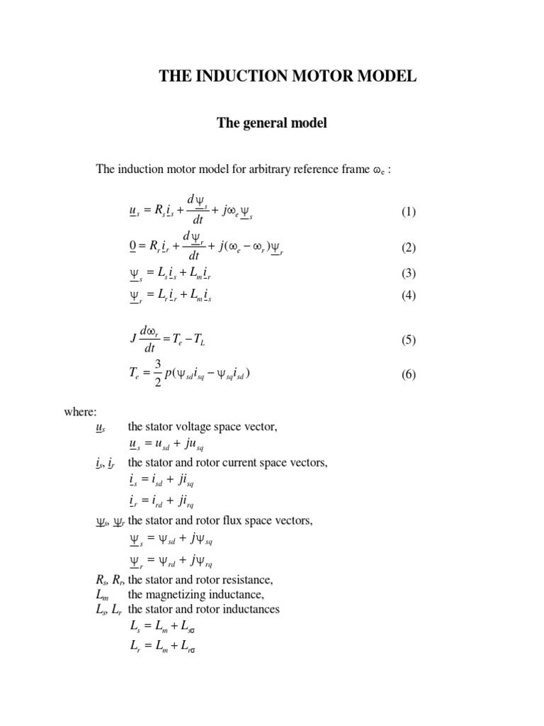 Induction Motor Model | PDF | Inductance | Mechanical Engineering