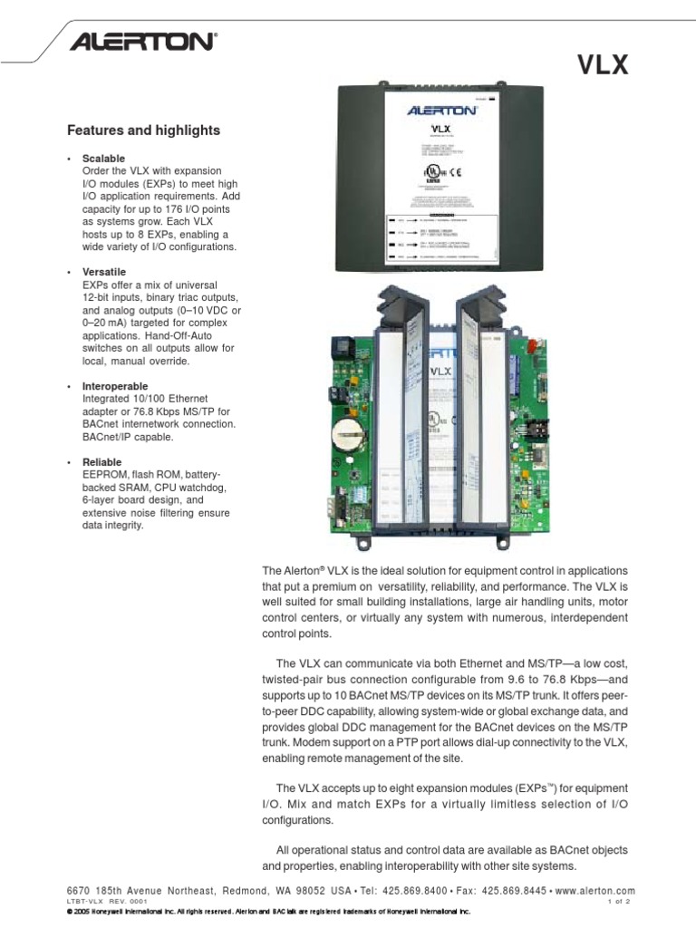 Honeywell ALerton LTBT-VLX | PDF | Random Access Memory | Input/Output