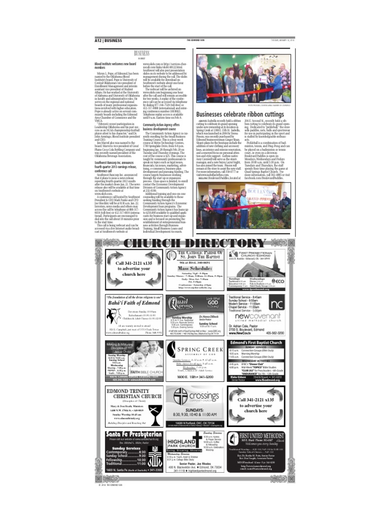 Edmond Sun Isabella | PDF | Christian Church (Disciples Of Christ ...