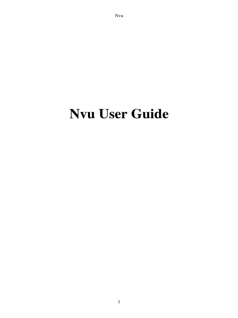 Nvu User Guide and Tutorial | PDF | Html Element | Html