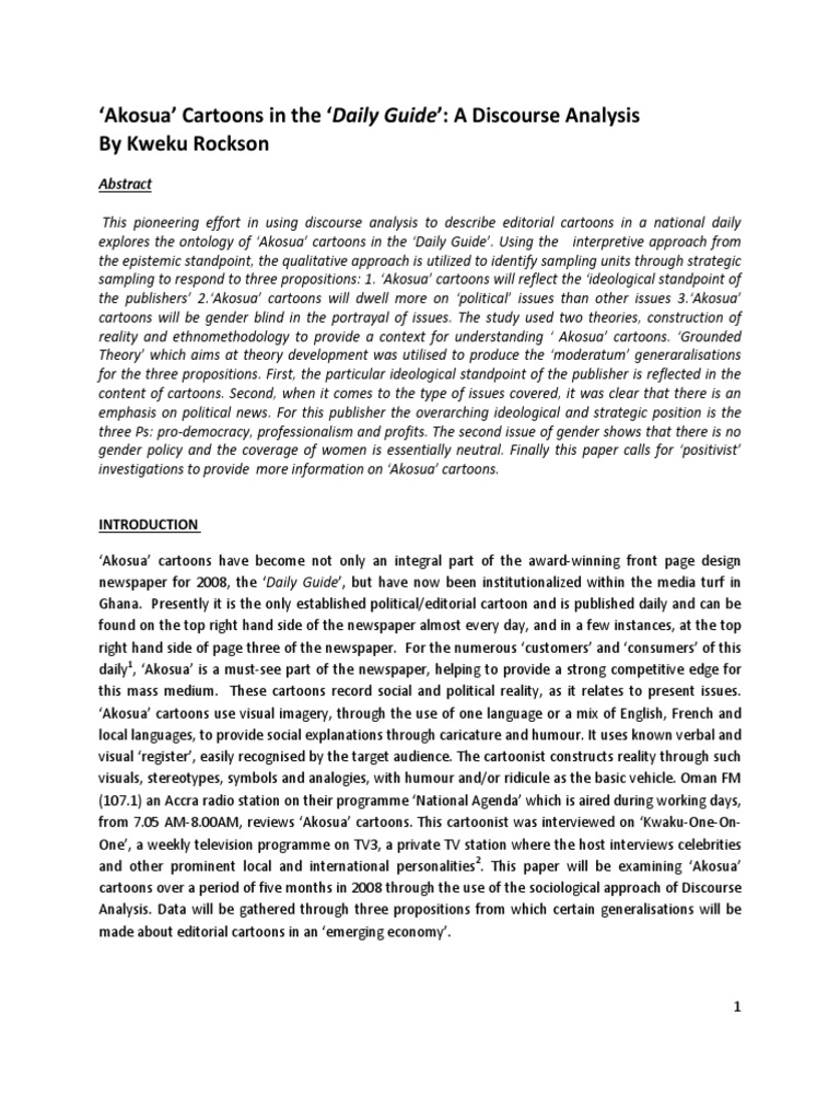 Akosua Cartoons in The Daily Guide Newspaper (Ghana) - A Discourse ...