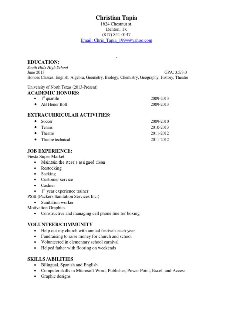 Christian Tapia Resume | PDF