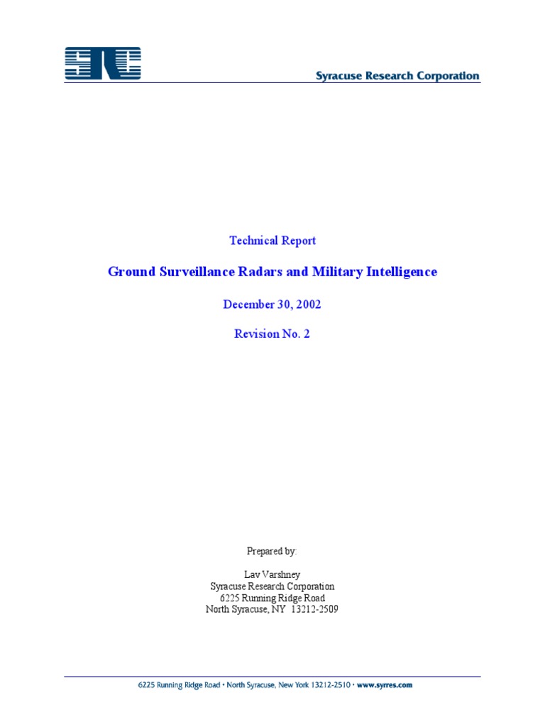 Ground Surveillance Radars and Military Intelligence | PDF | Security ...