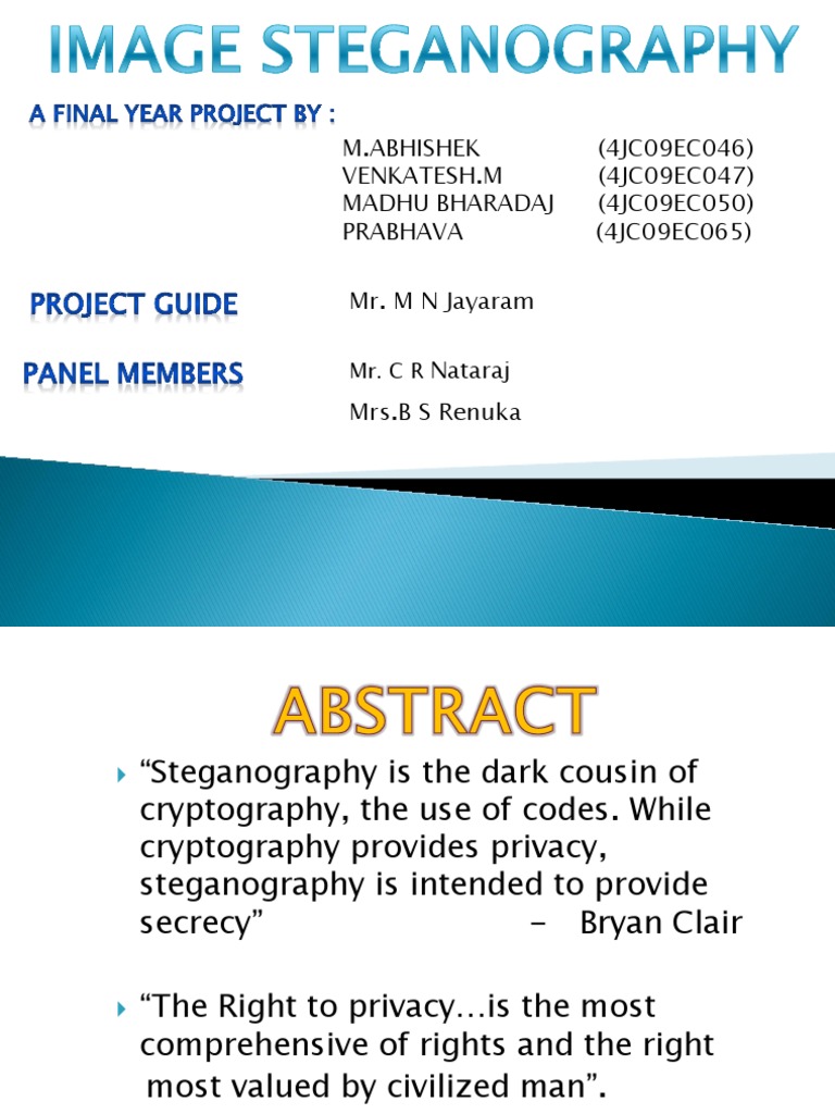 Image Steganography | Public Key Cryptography | File Format