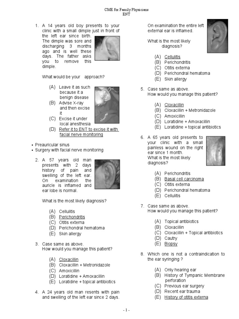 ENT mcqs | Human Head And Neck | Clinical Medicine