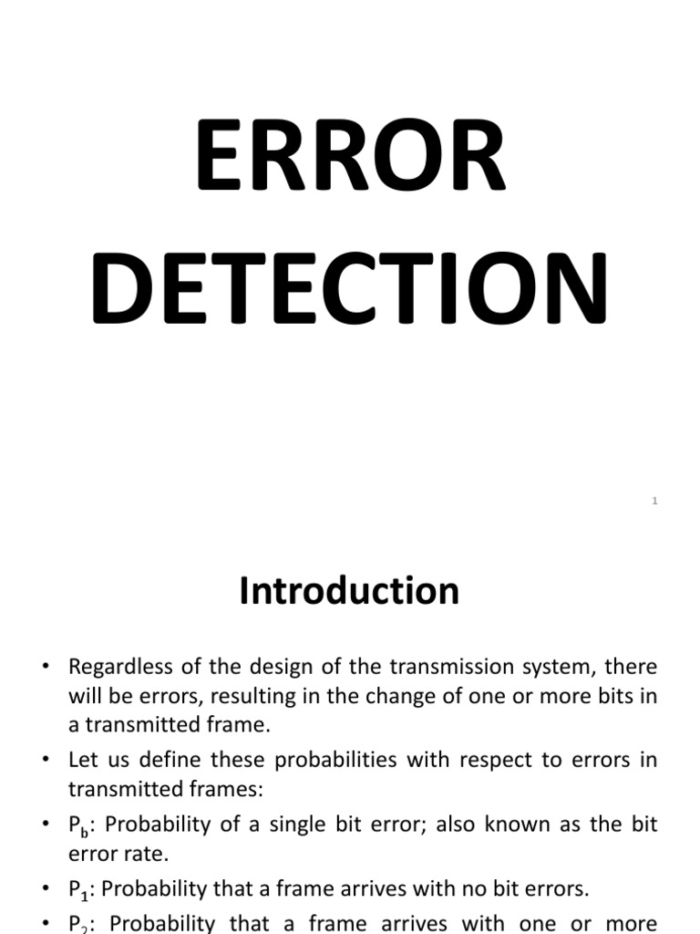 Error Detection Techniques Explained | PDF | Error Detection And ...