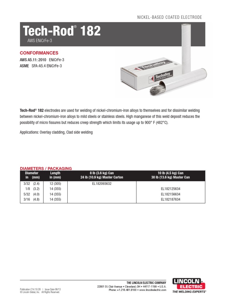 Techrod 182 | PDF | Implied Warranty | Welding