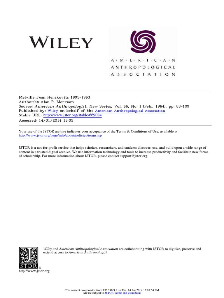 Alan P. Merriam - Melville Jean Herskovits | PDF | Race (Human ...