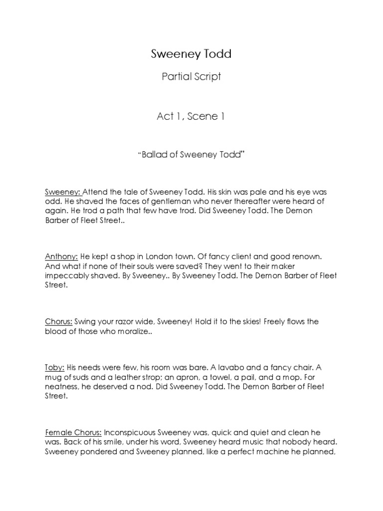 Sweeney Todd Script