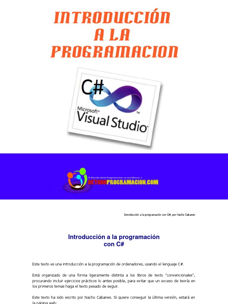 C# Introducción A La Programación | PDF | Compilador | .NET Framework