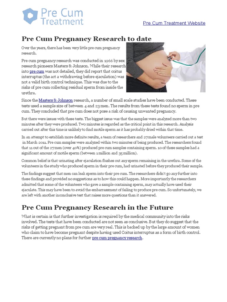 Pre Cum Pregnancy Research | Semen | Sexual Anatomy | Free 30-day Trial ...
