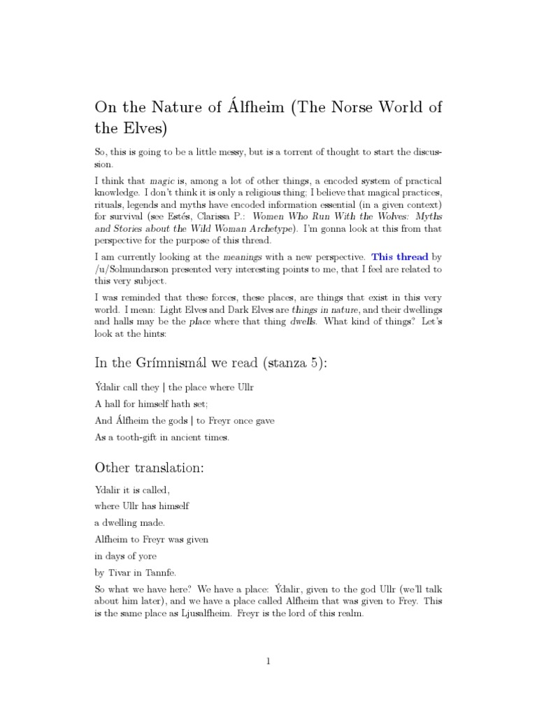 Exploring Álfheim in Norse Mythology | PDF | Norse Mythology | Germanic ...