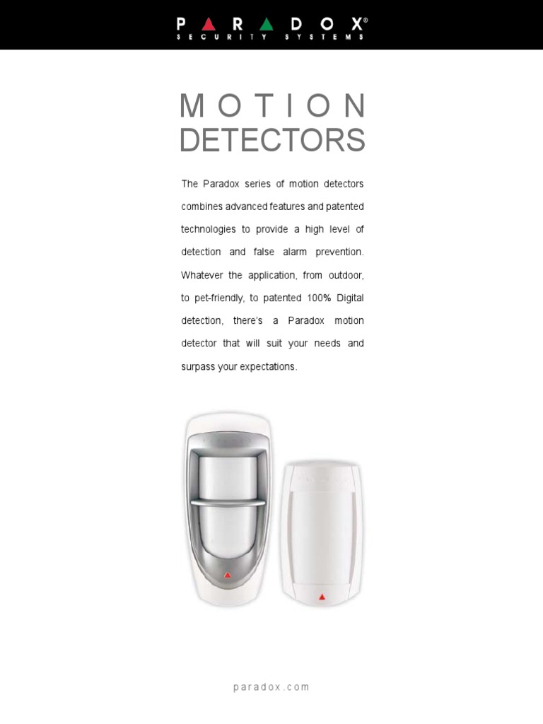 Paradox Motion Et04 | PDF | Analogue Electronics | Sensor