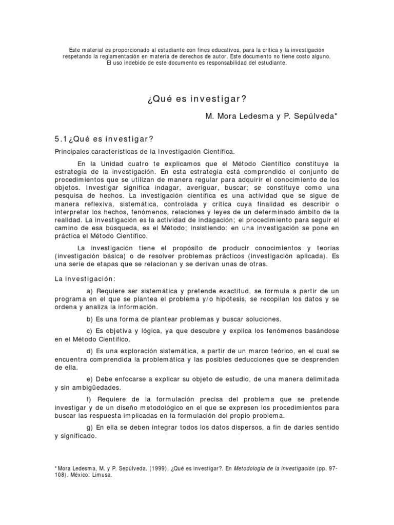 Que Es Investigar | PDF | Teoría | Método científico