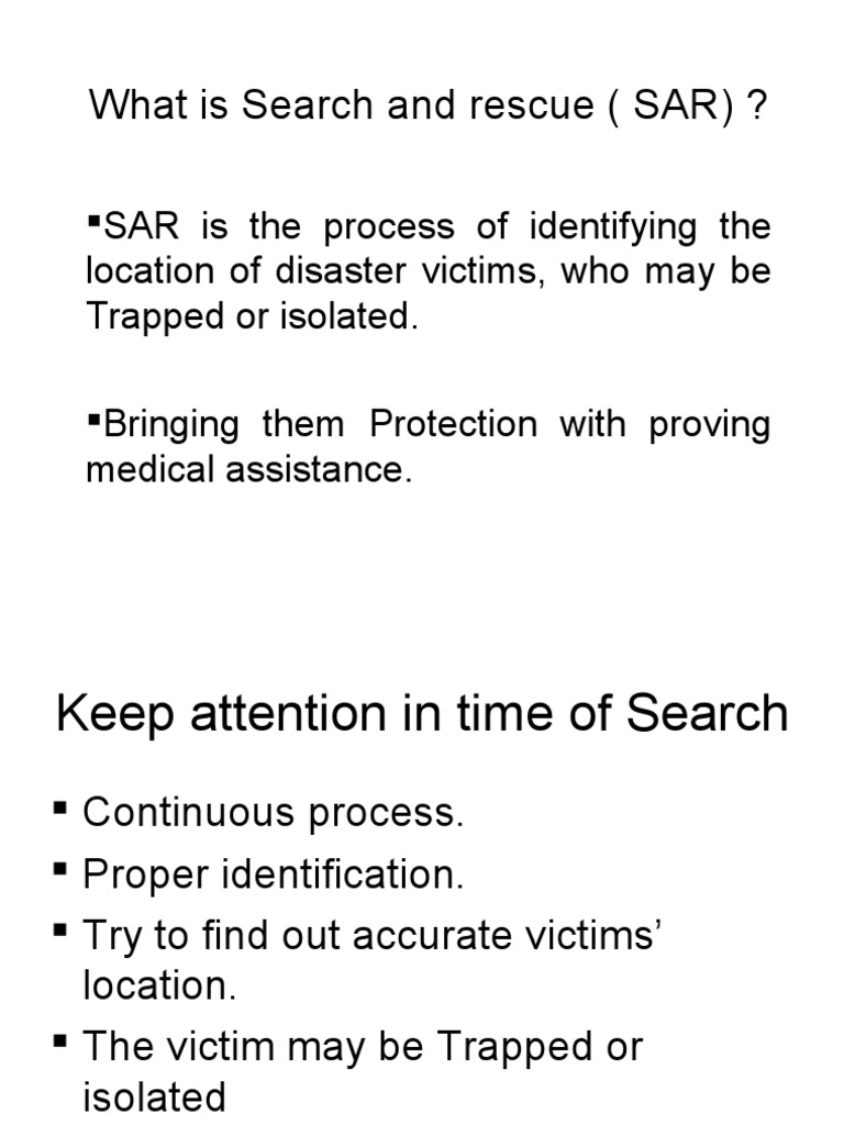 What Is Search and Rescue (SAR) ? | PDF