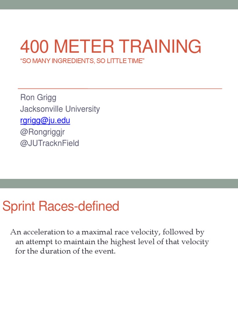 400m Training Program by Ron Grigg | PDF | Aerobic Exercise | Physical ...