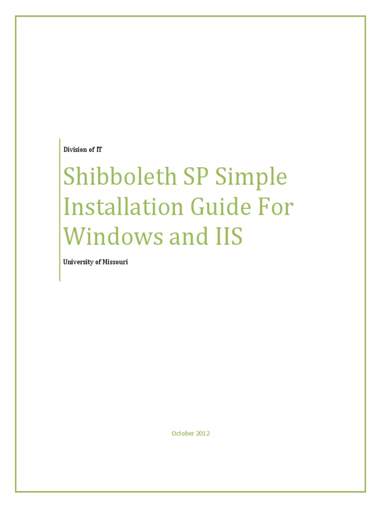 Shibboleth Simple Installation Guide | PDF | Internet Information ...