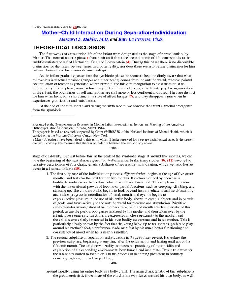 Mahler Theory Of Development Phases