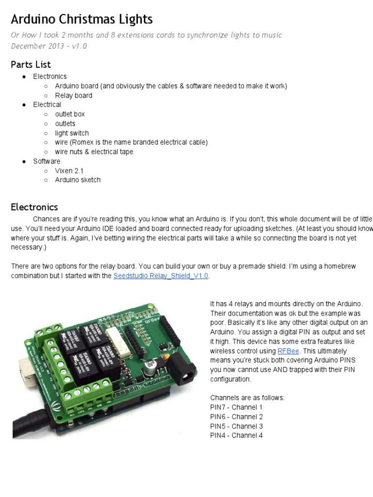 Arduino Christmas Lights Documented by Netman427 | PDF | Voltage | Switch