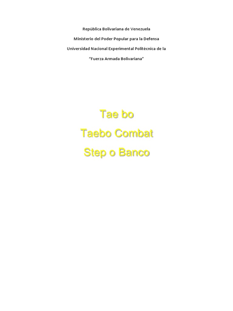 Tae Bo | PDF | Kata | Taekwondo