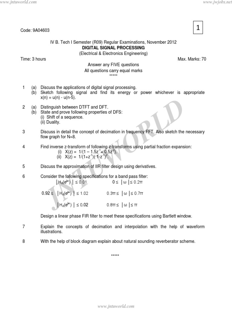 Digital Signal Processing | PDF | Digital Signal Processing | Discrete ...