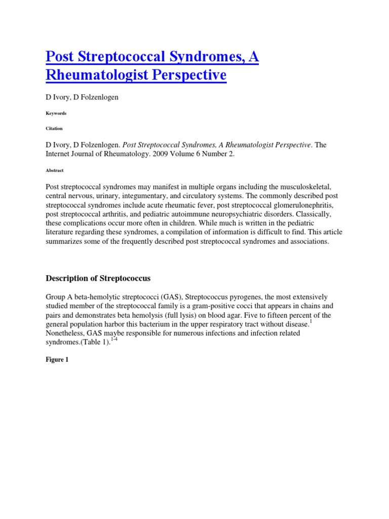 Post Streptococcal Syndromescautoimun' | PDF | Streptococcus | Immunology