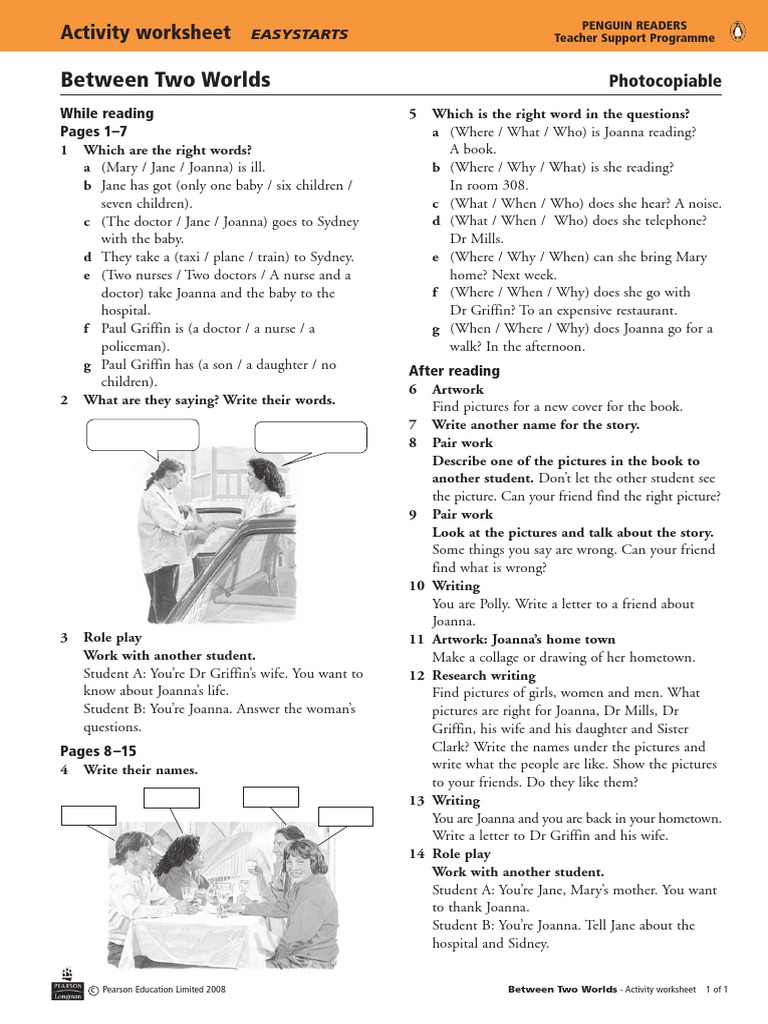 Activity Worksheet - Between Two Worlds | PDF