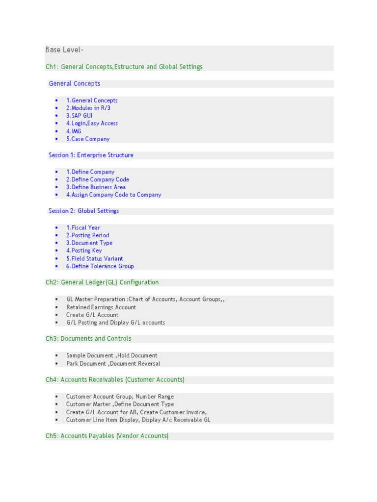 Comprehensive Guide to SAP FICO Configuration and Modules Covering ...