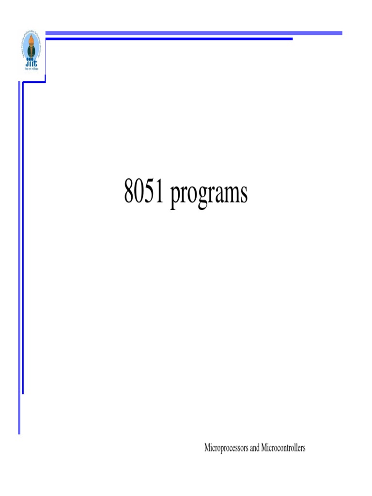 8051 Programs: Microprocessors and Microcontrollers | PDF | Classes Of Computers | Electrical ...