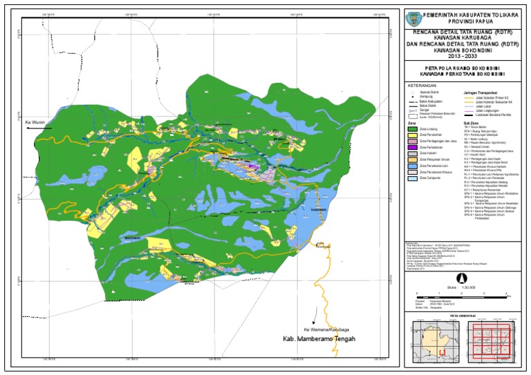 Peta Pola Ruang Bokondini A0 | PDF